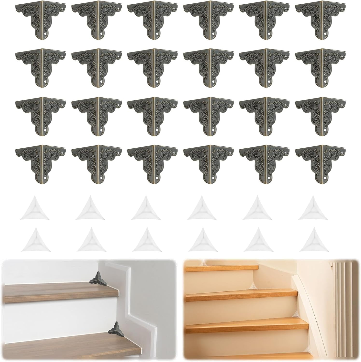 Stair Dust Inner Corners, 36pcs Decorative Corner Stair Corner Dust ...