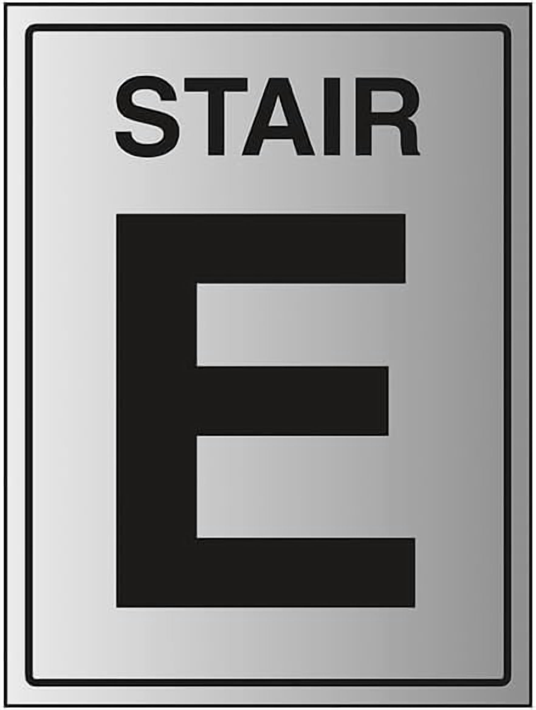 Stair E - Aluminium Effect Sign - 8"x12" Metal Sign - Tin Warning ...