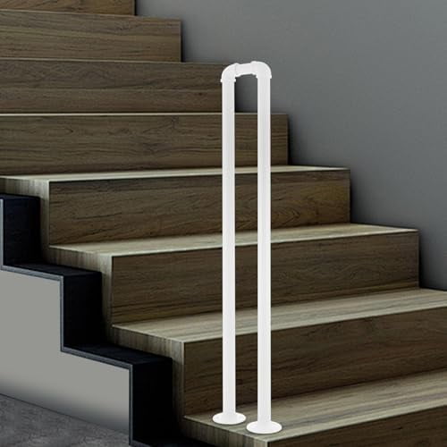 Stair Handrail White U-Shaped Industrial Style Railing Non-Slip Safety ...