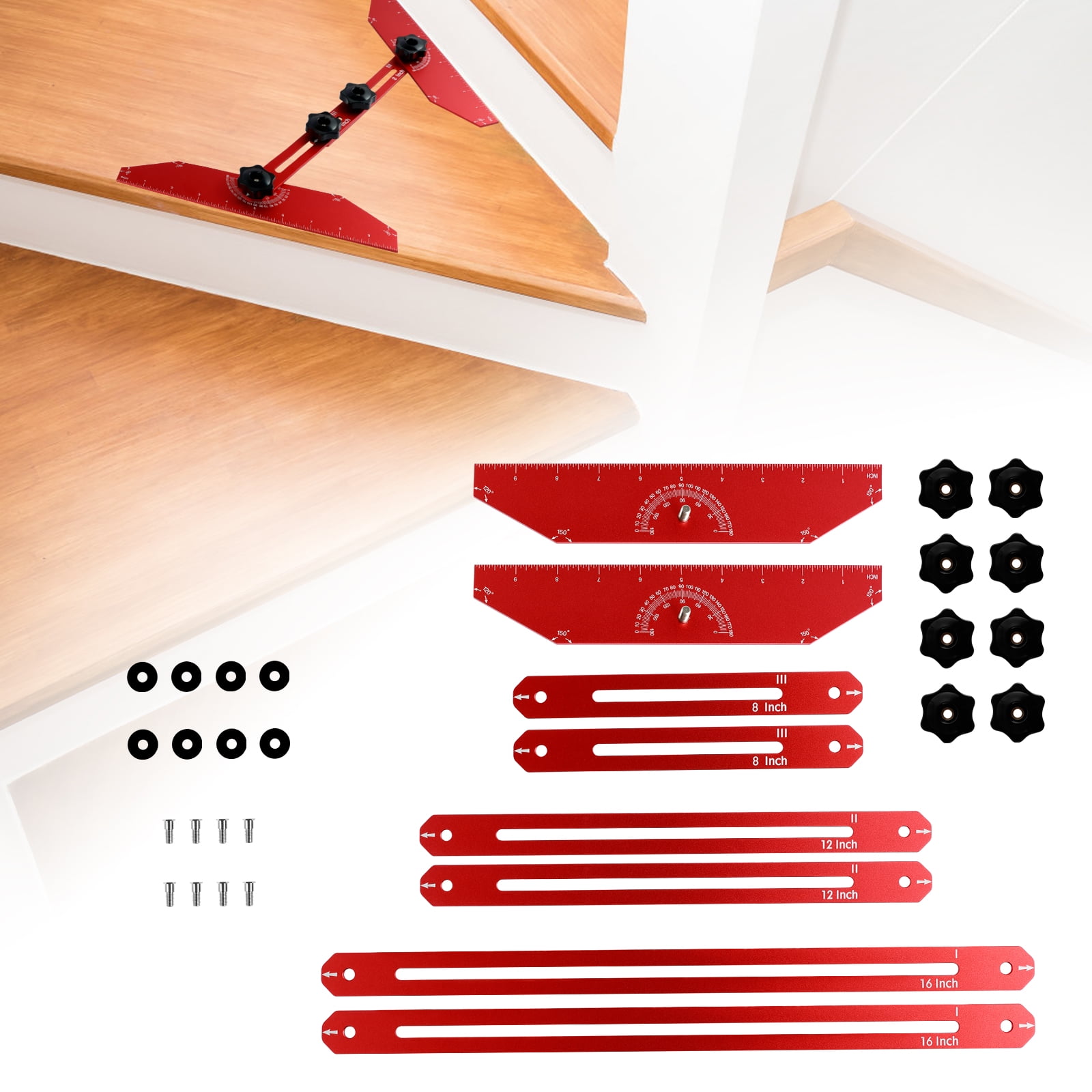 Stair Measuring Ruler Set Aluminum Alloy Stair Tread Template Tool 11 ...