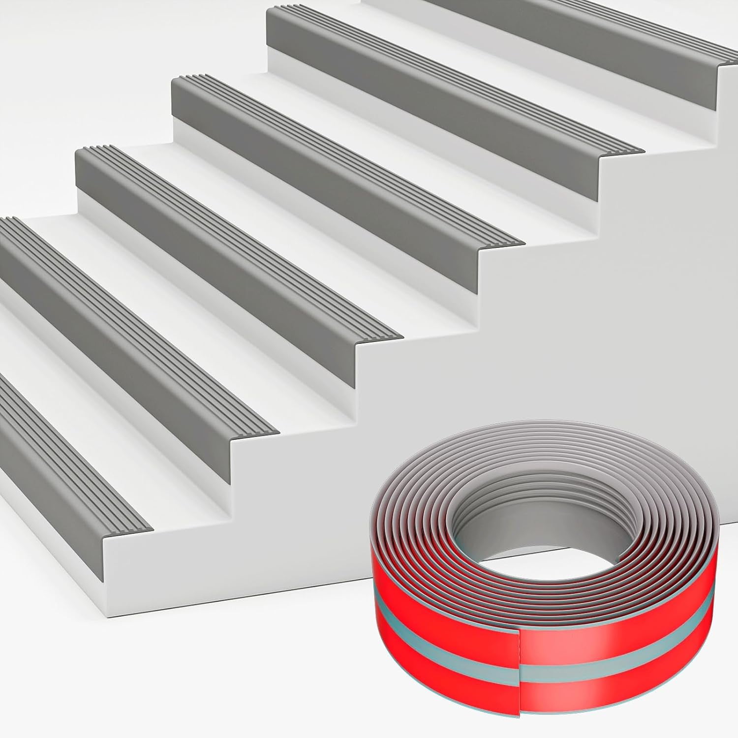 Stair Nosing, Rubber Edging Guard Trim Self Adhesive, Vinyl Staircase ...
