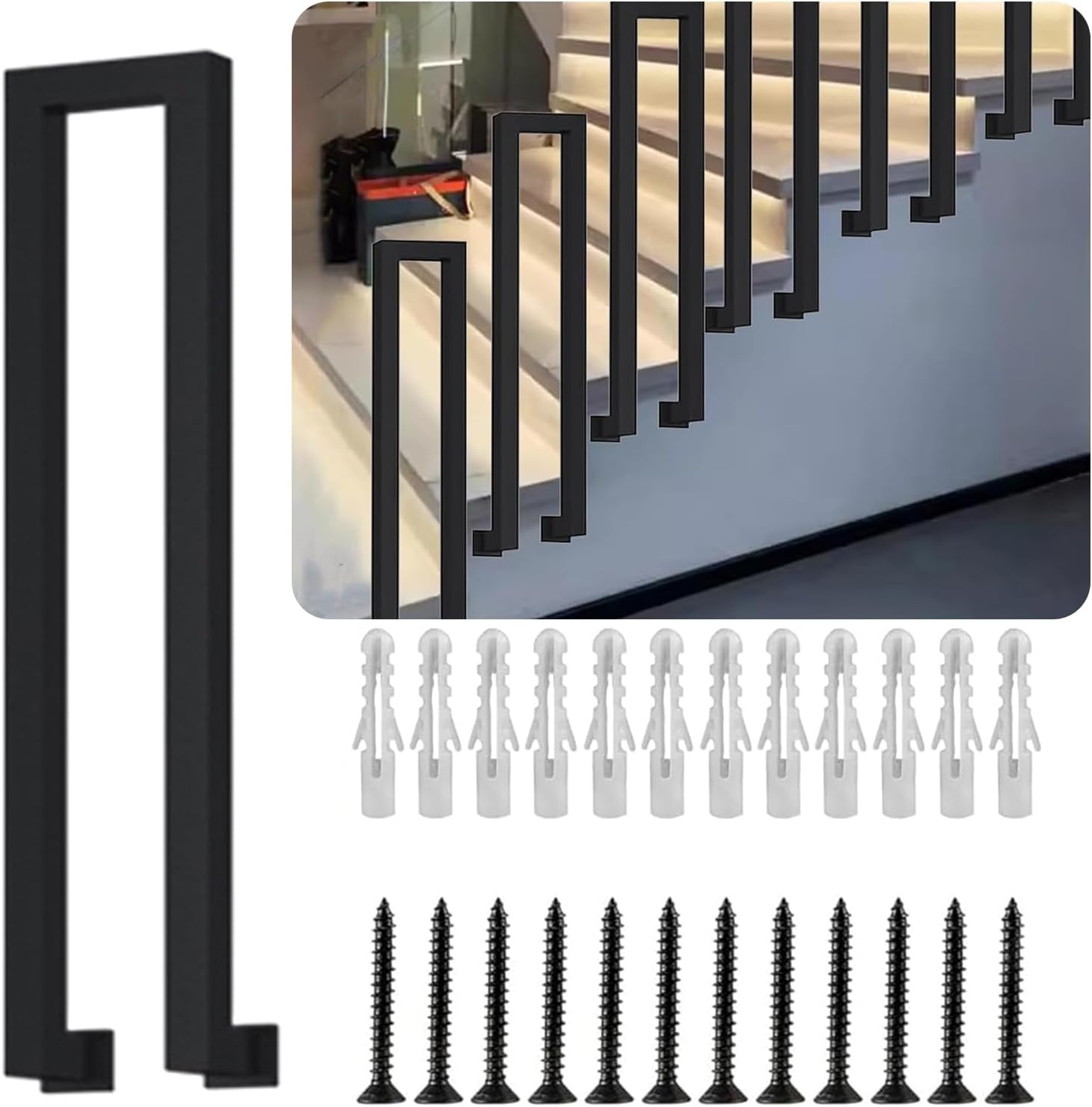 Stair Railing Indoor, U Shaped Stair Handrail, Stair Railing Outdoor ...