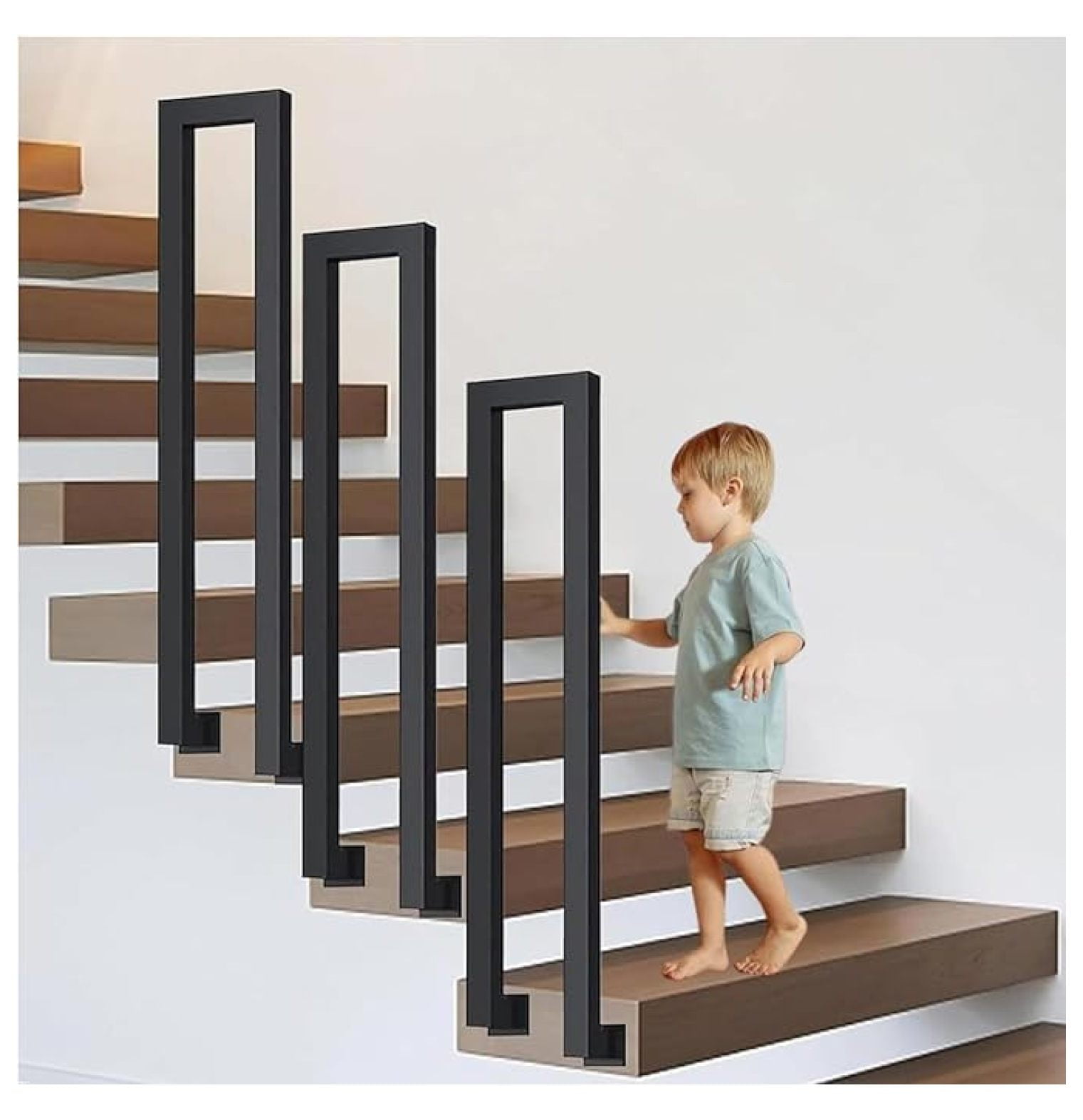 Stair Railing Lndoor,Hand Rails for Outdoor Steps, Metal U Shaped ...