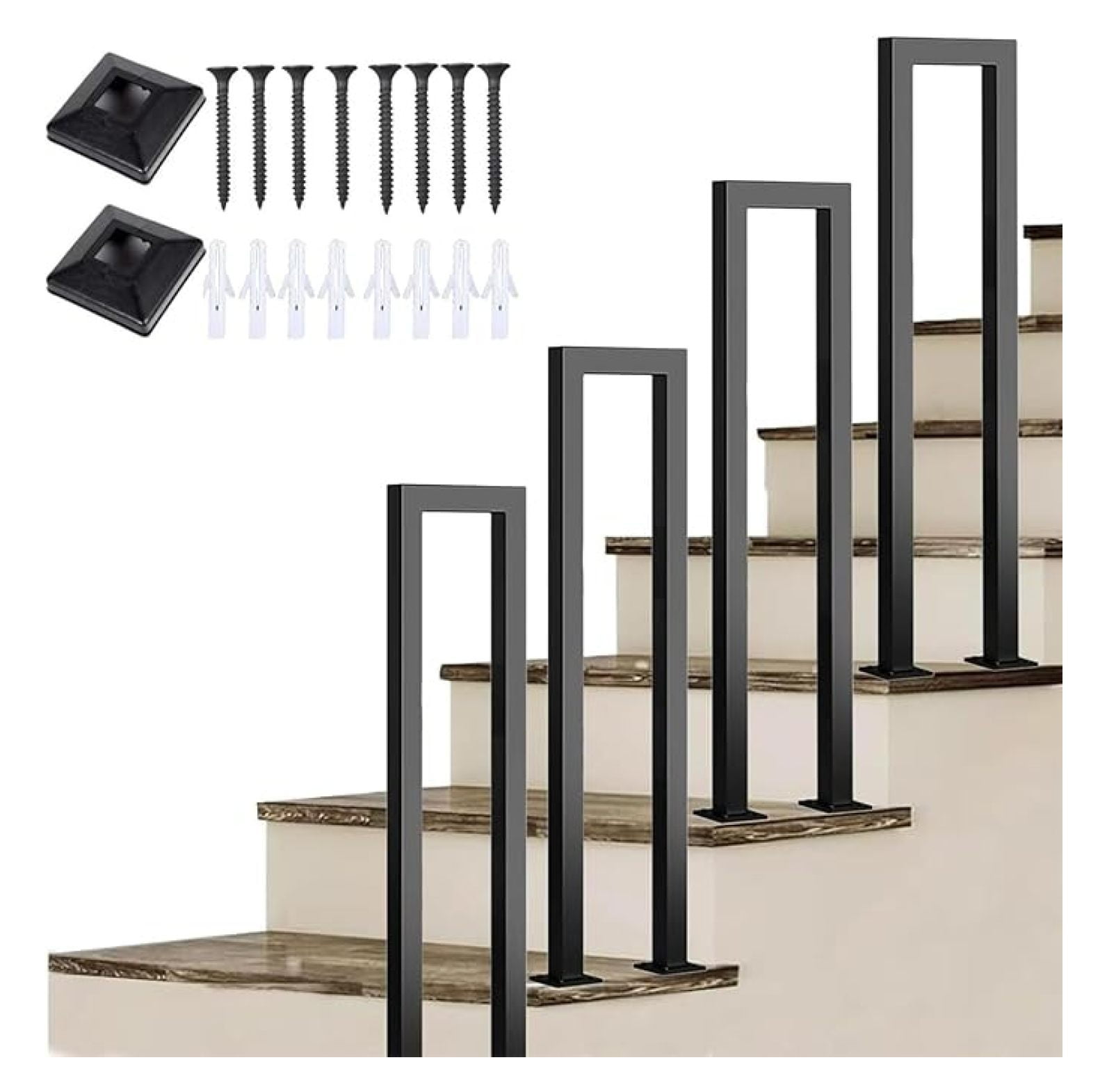 Stair Railing Lndoor,Hand Rails for Outdoor Steps, Metal U Shaped ...
