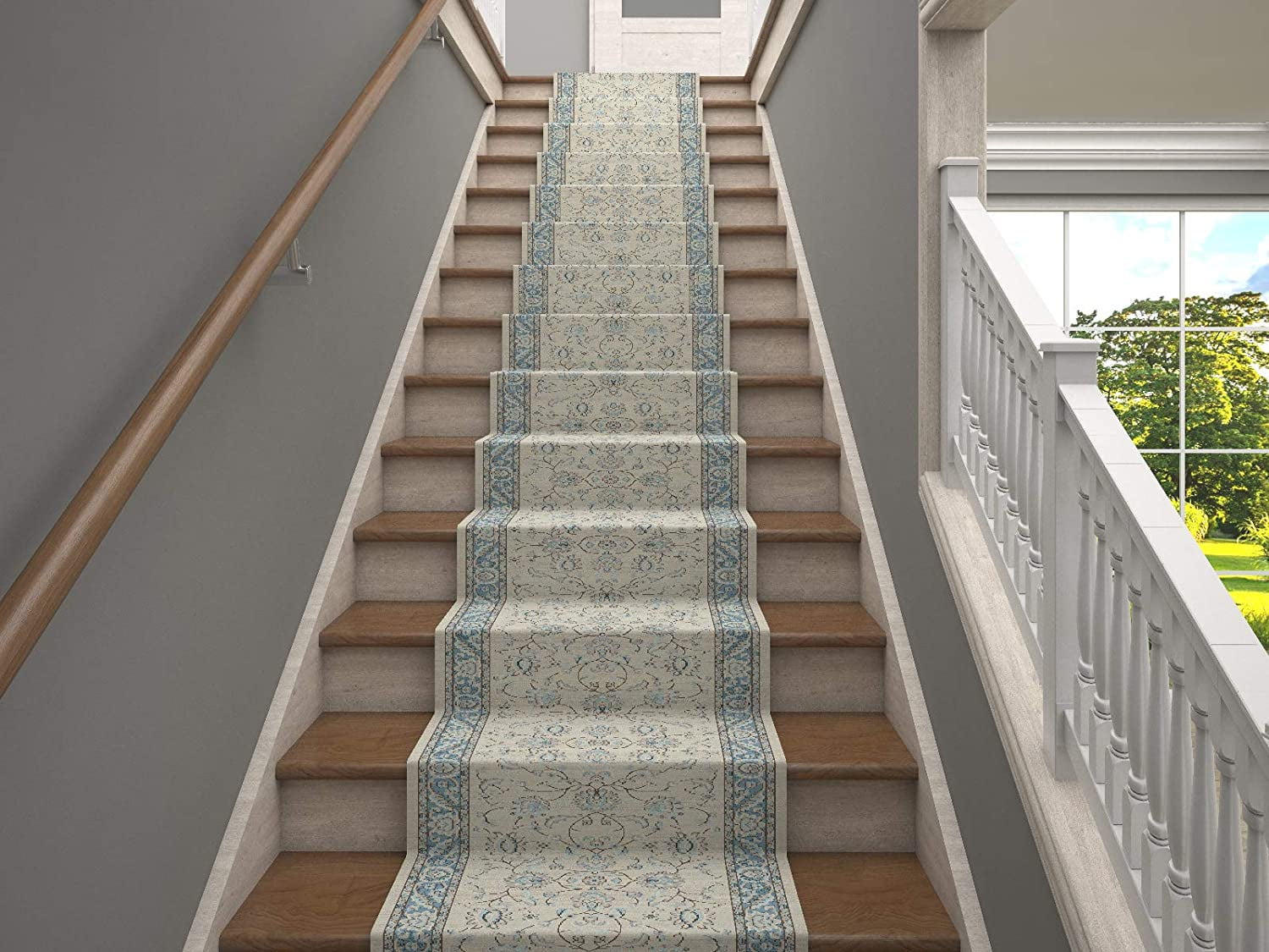 Stair Runner Rugs - Luxury Mahal Collection Stair Carpet Runners (Beige ...