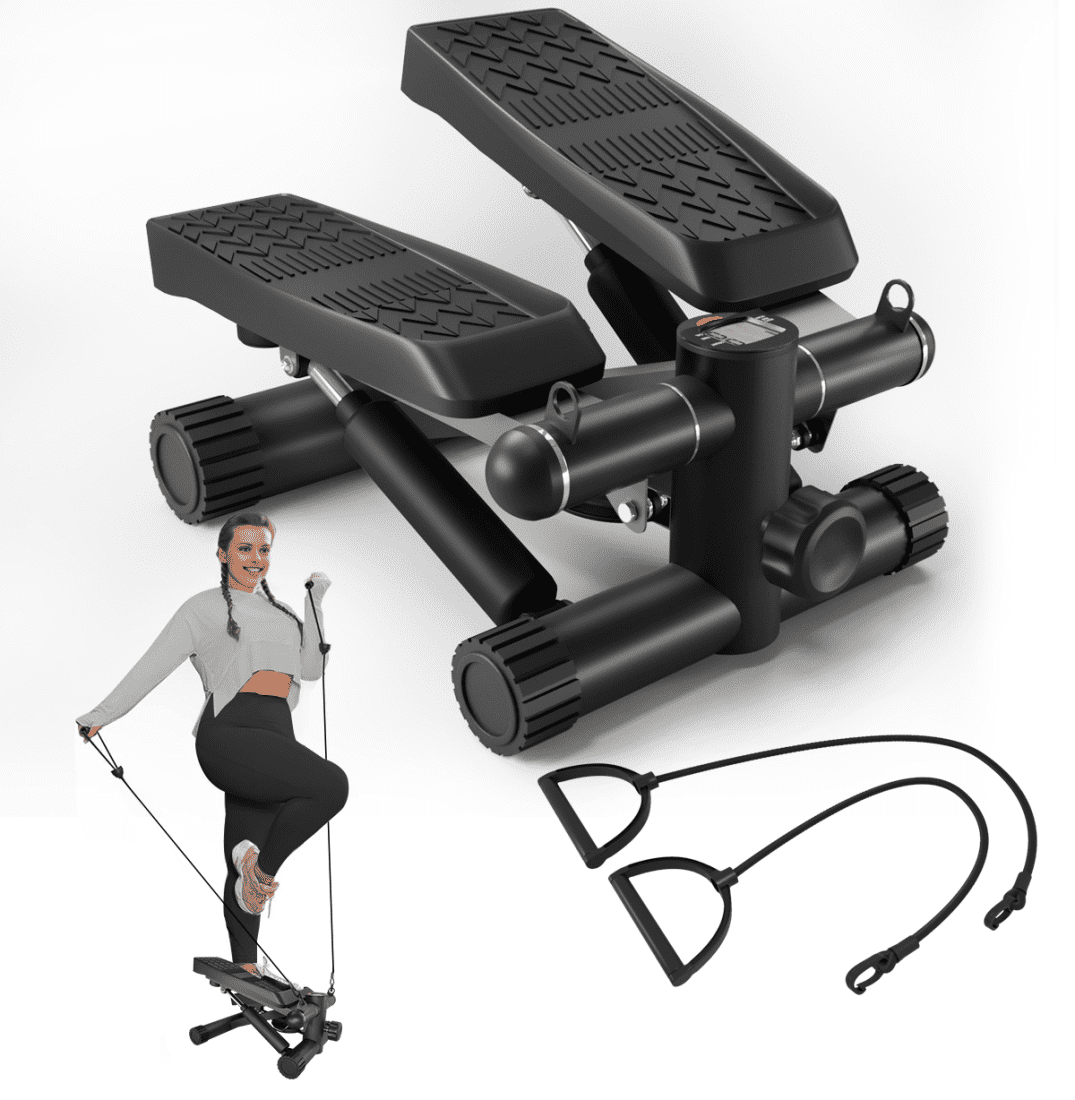 Stair Stepper for Exercise, Mini Stepper with Resistance Bands & LCD ...