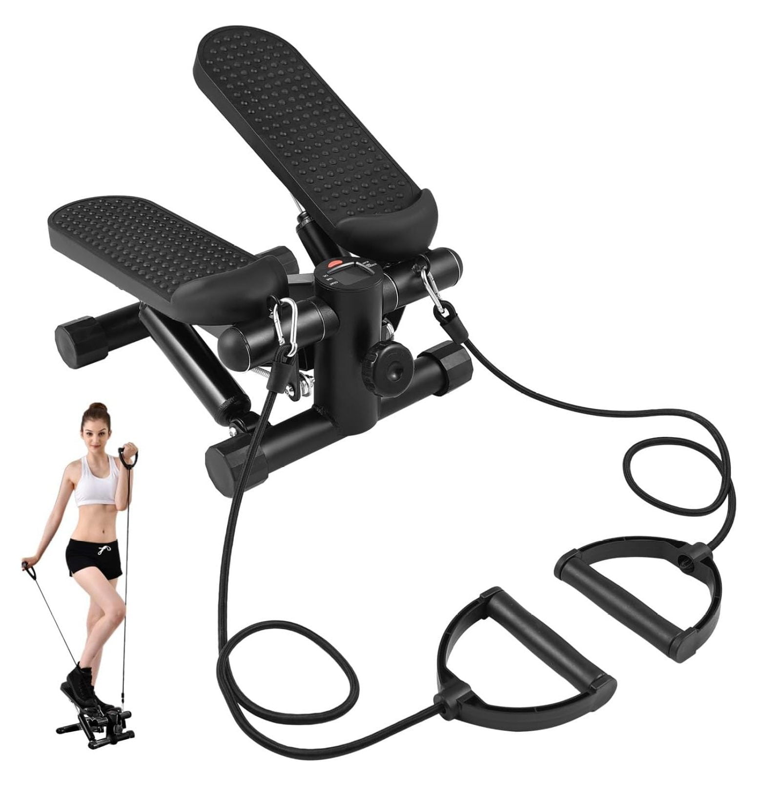 Stair Stepper for Exercises, Mini Stepper with Resistance Band & LCD ...