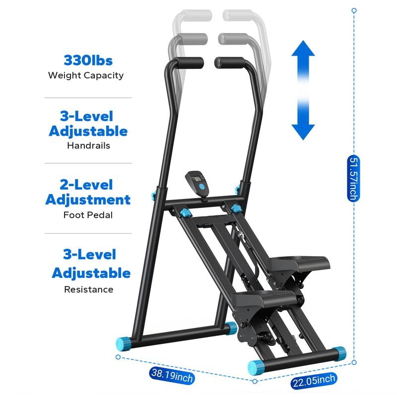 Stair Stepper with Handlebar for Full-Body Workout, 300LBS Capacity ...