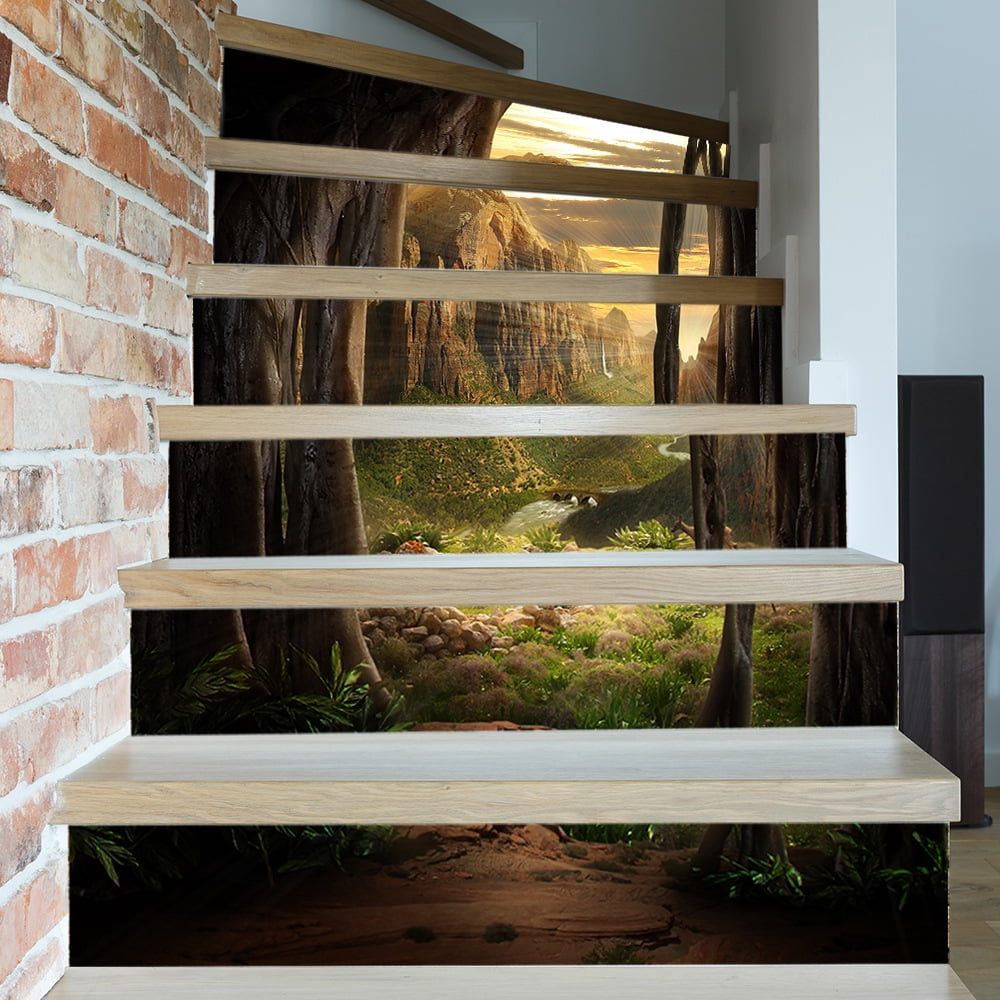 Stair Stickers 3D Colored Waterfall Stair Risers Sticker Removable ...