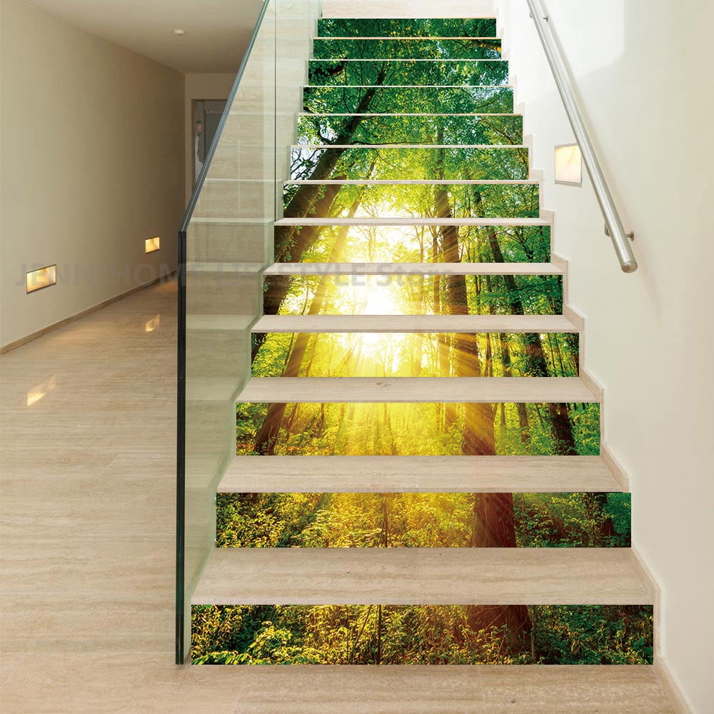 Stair Stickers 3D Scenery Beach Stair Stickers Decoration Removable ...