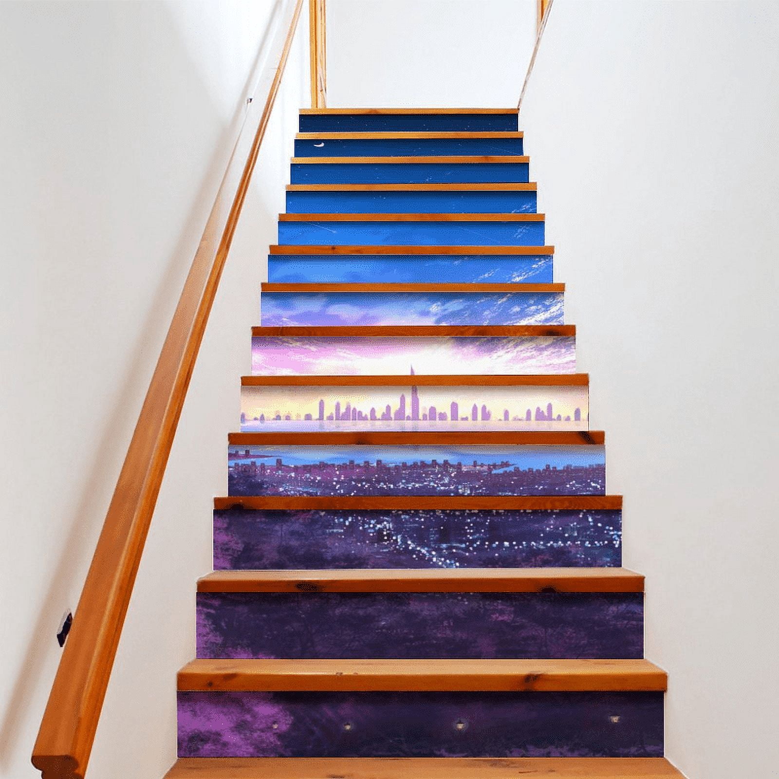 Stair Stickers Abstract Line Flower Stair Floor Stickers Waterproof ...