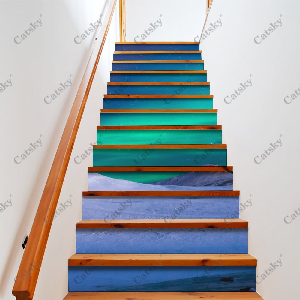 Stair Stickers Aurora Borealis Stair Floor Stickers Waterproof ...