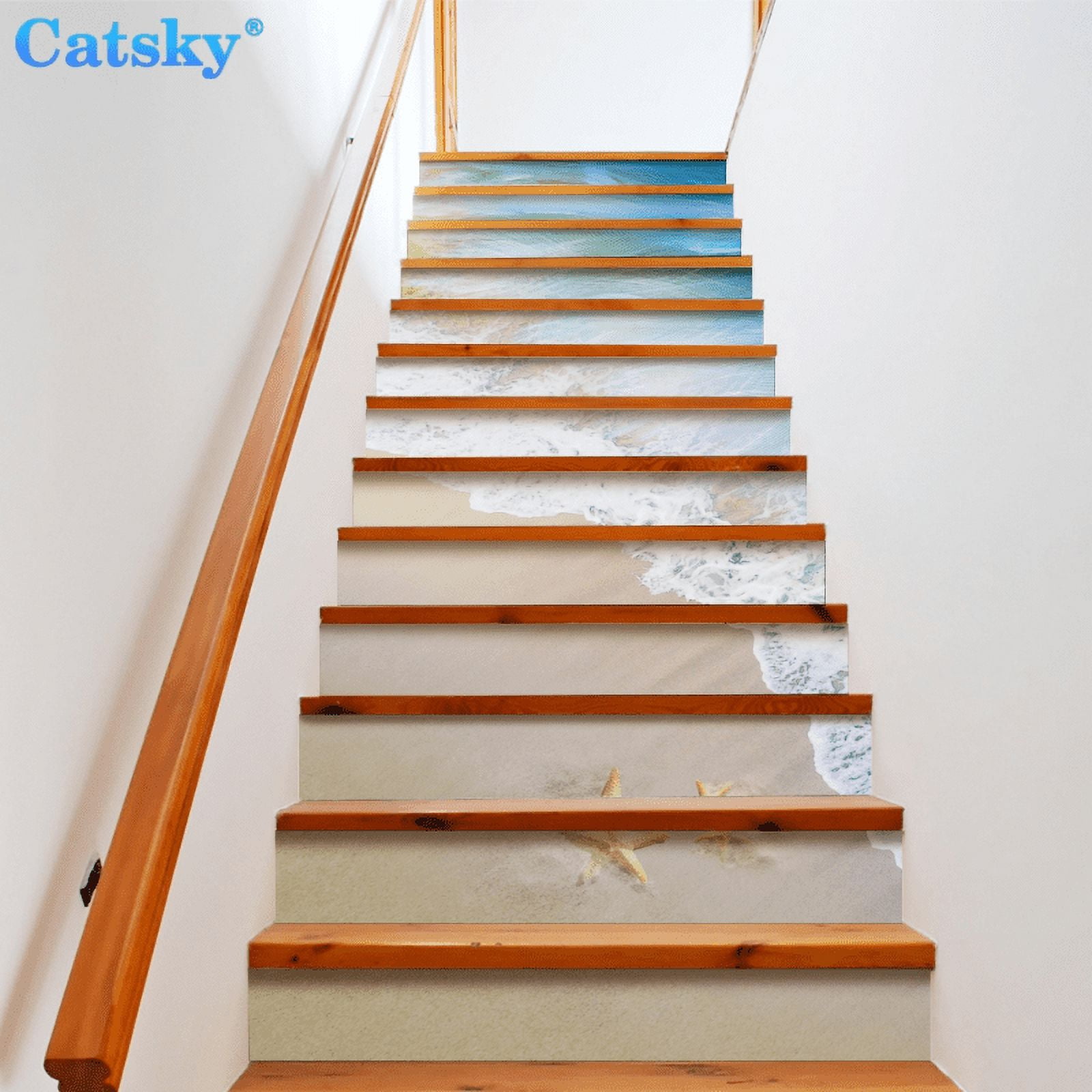 Stair Stickers Beach Scenery Sea Stair Floor Stickers Waterproof ...