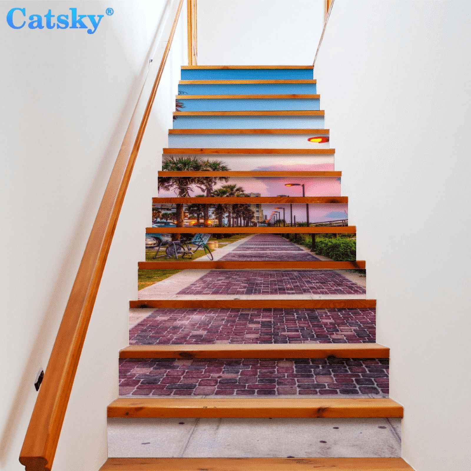 Stair Stickers Beach Scenery Sea Stair Floor Stickers Waterproof ...