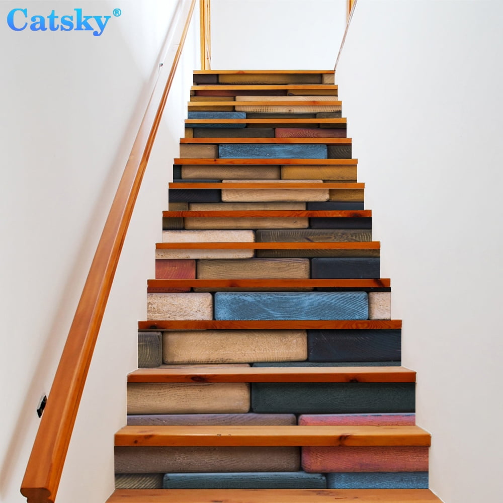 Stair Stickers Brick Stair Floor Stickers Waterproof Removable Self ...