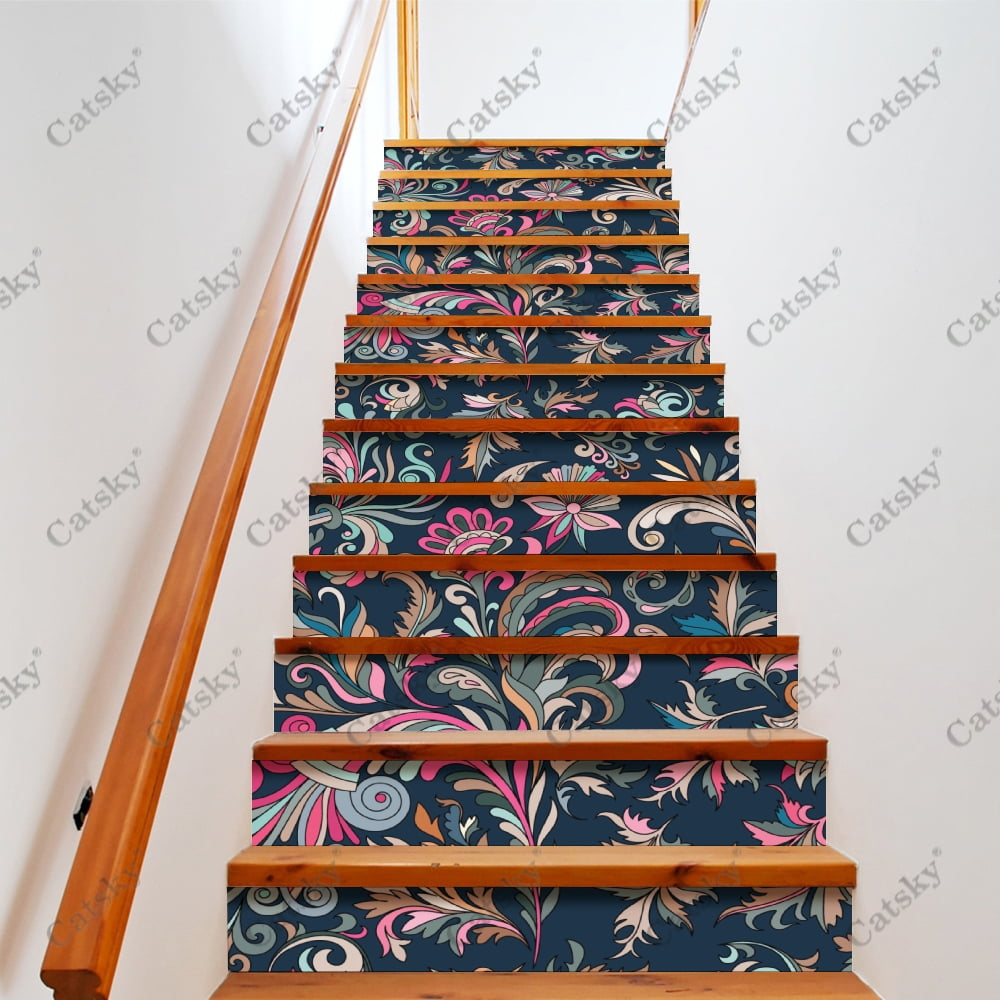 Stair Stickers Coffee Seamless Pattern Stair Floor Stickers Waterproof ...