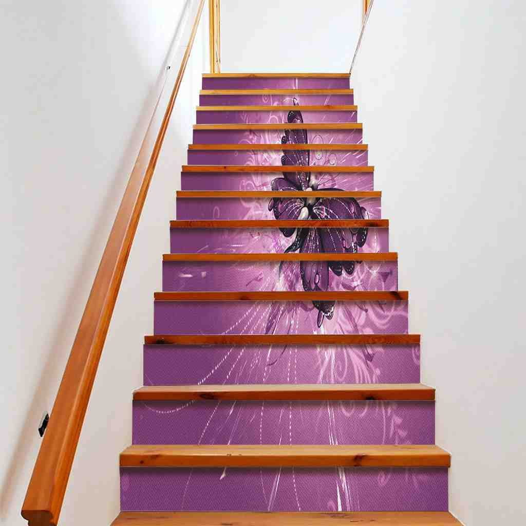 Stair Stickers Fantasy Butterflies Blue Butterfly Staircase Decals ...