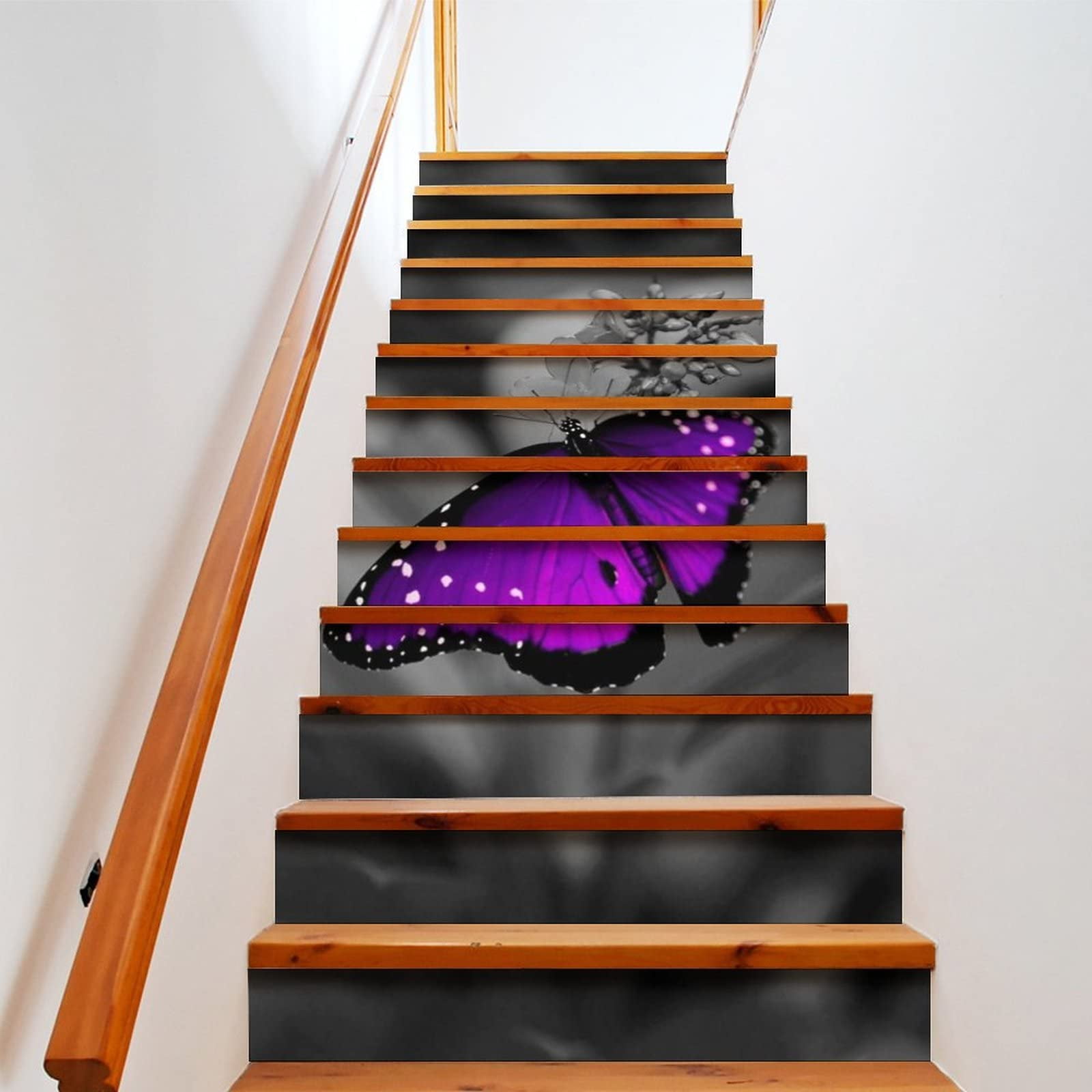 Stair Stickers Fantasy Butterflies Blue Butterfly Staircase Decals ...