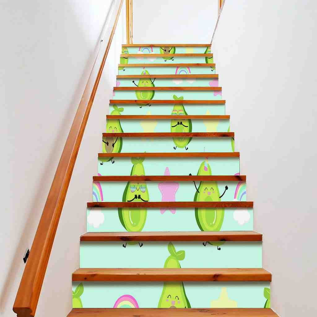 Stair Stickers Green Avocado Funny Fruit Plant Staircase Sticker Decals ...