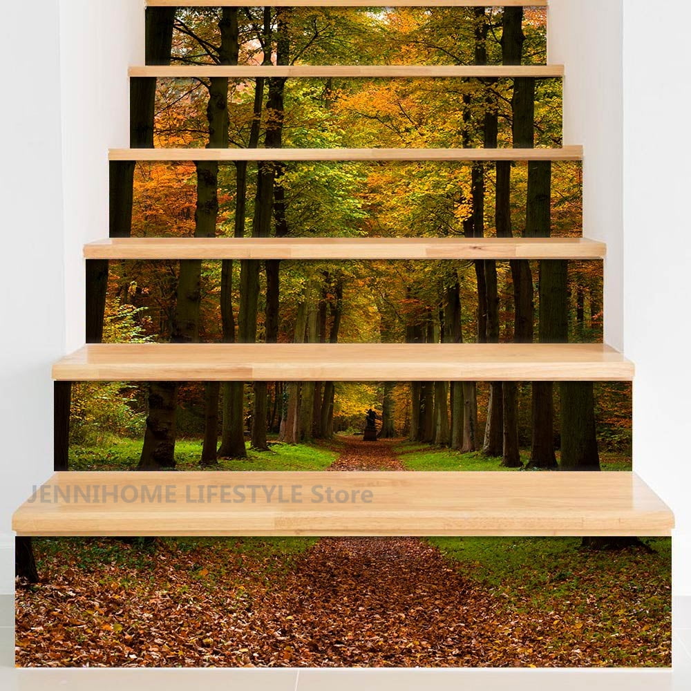 Stair Stickers Landscape Stair Floor Stickers Books Waterproof ...