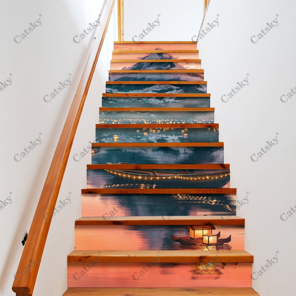 Stair Stickers Landscape Stair Floor Stickers Waterproof Removable Self ...