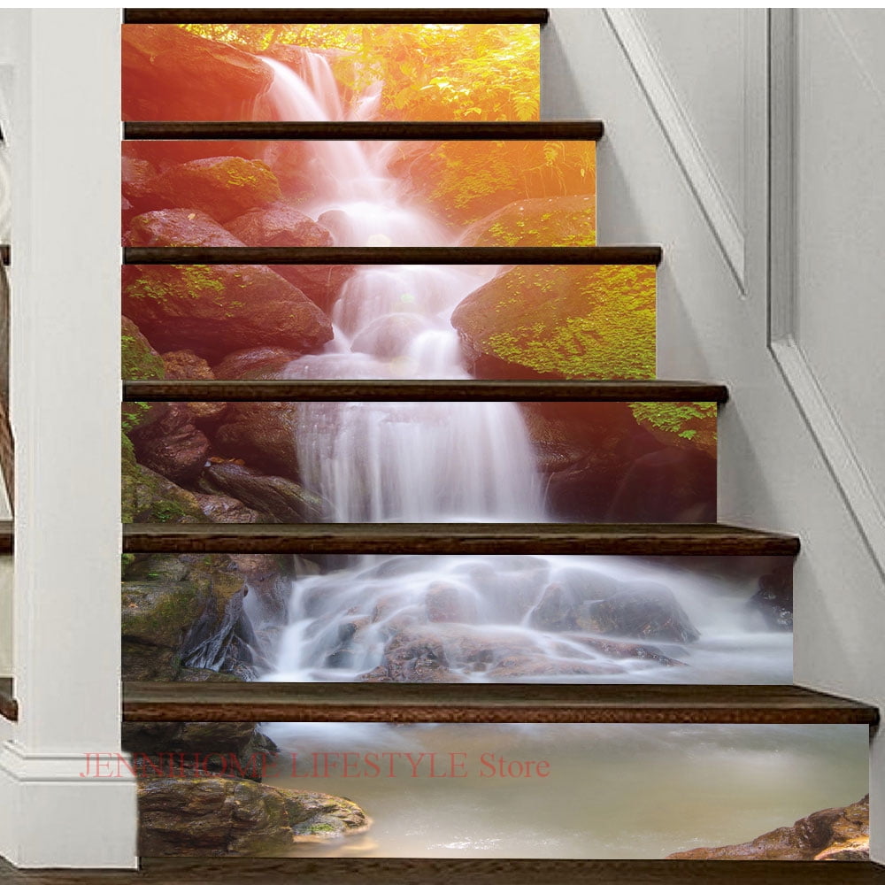 Stair Stickers Landscape Staircase Upholstery Stairway Decal Stickers ...