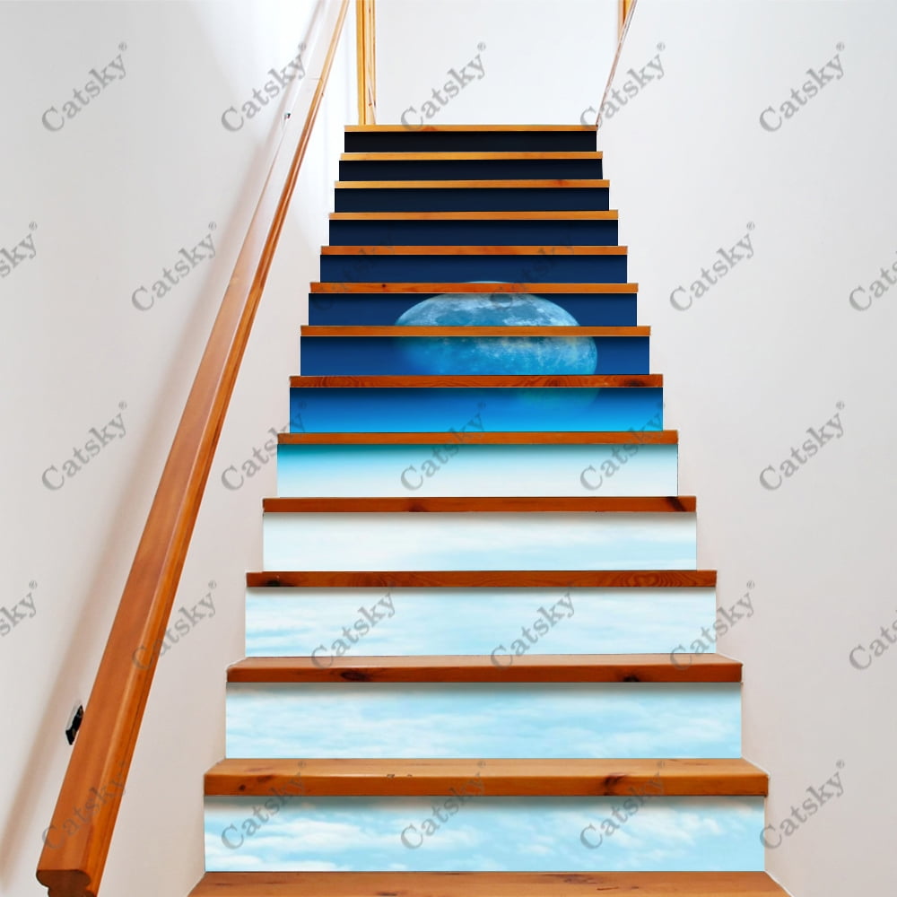 Stair Stickers Moon Stair Floor Stickers Waterproof Removable Self ...