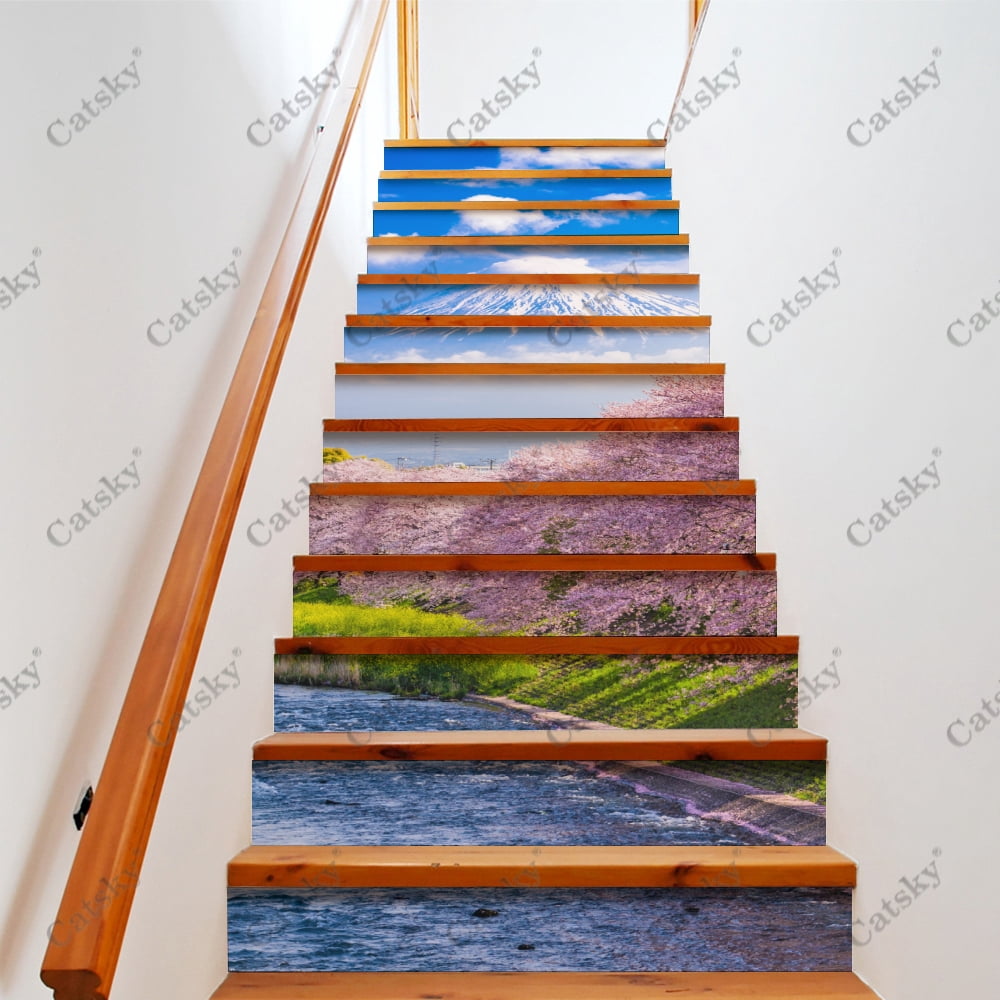 Stair Stickers Mount Fuji Stair Floor Stickers Waterproof Removable ...