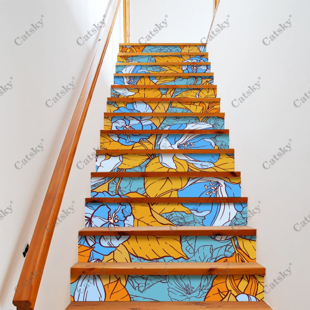 Stair Stickers Pineapple Print Stair Floor Stickers Waterproof ...