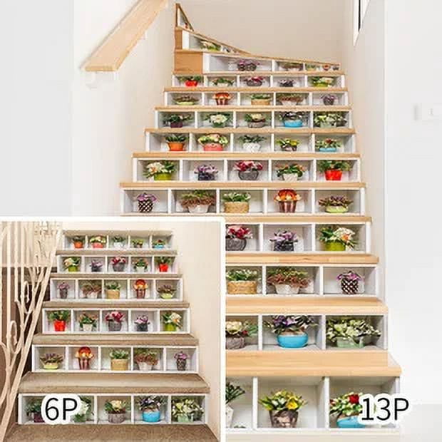 Stair Stickers Retro Wodden Stair Floor Stickers Self-adhesive PVC ...