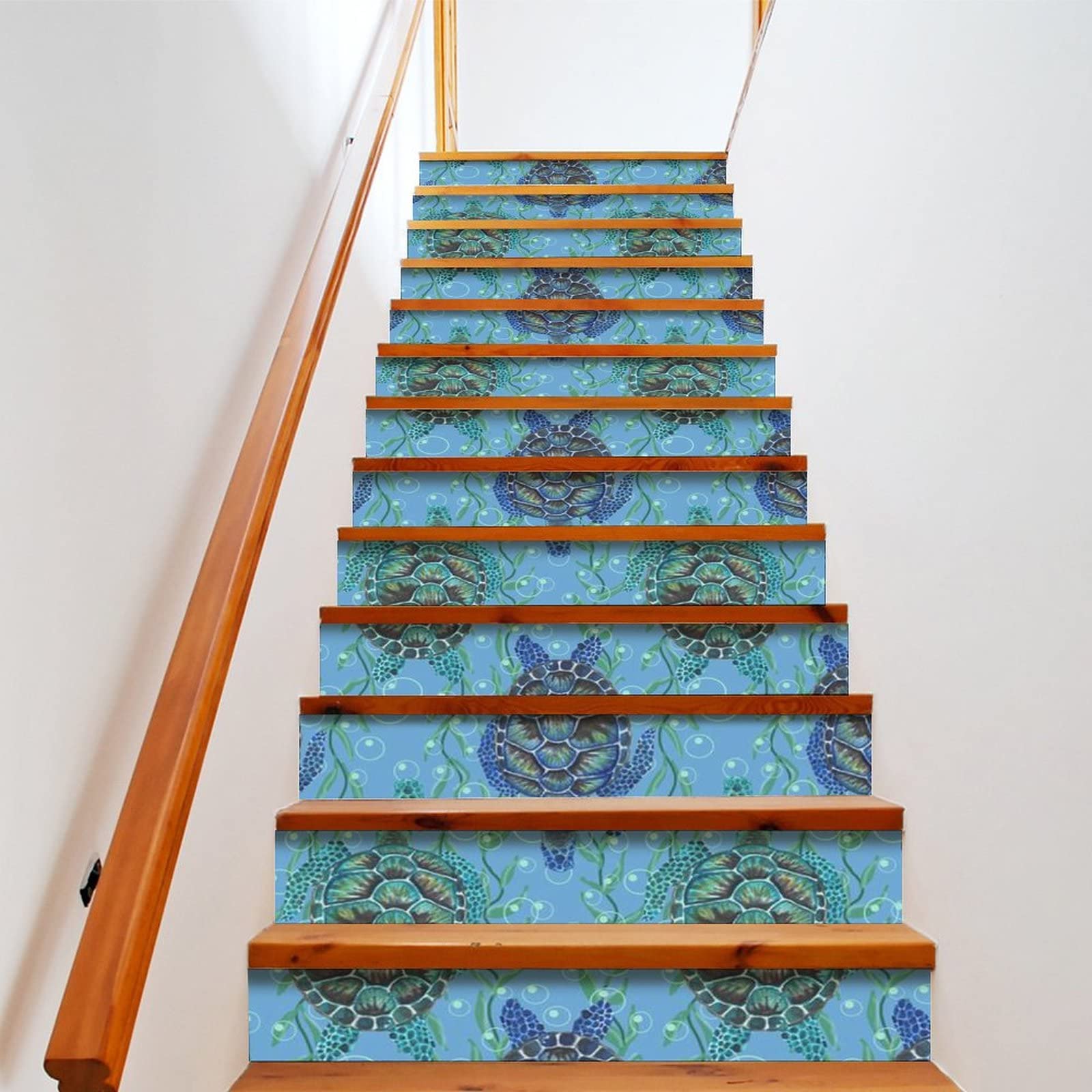 Stair Stickers Sea Turtle Blue Sea Lovely Ocean Animal Staircase ...