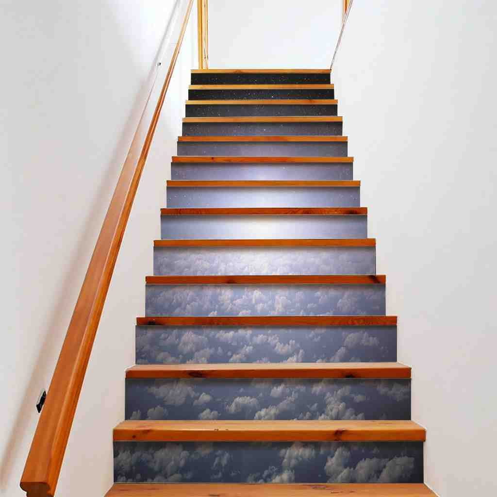 Stair Stickers Shiny Starry Sky Universe Galaxies Stairway Decals Outer ...