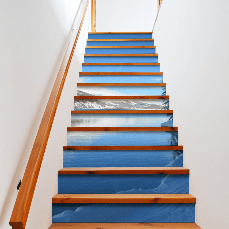 Stair Stickers Starry Sky Mountain Lake Stair Floor Stickers Waterproof ...