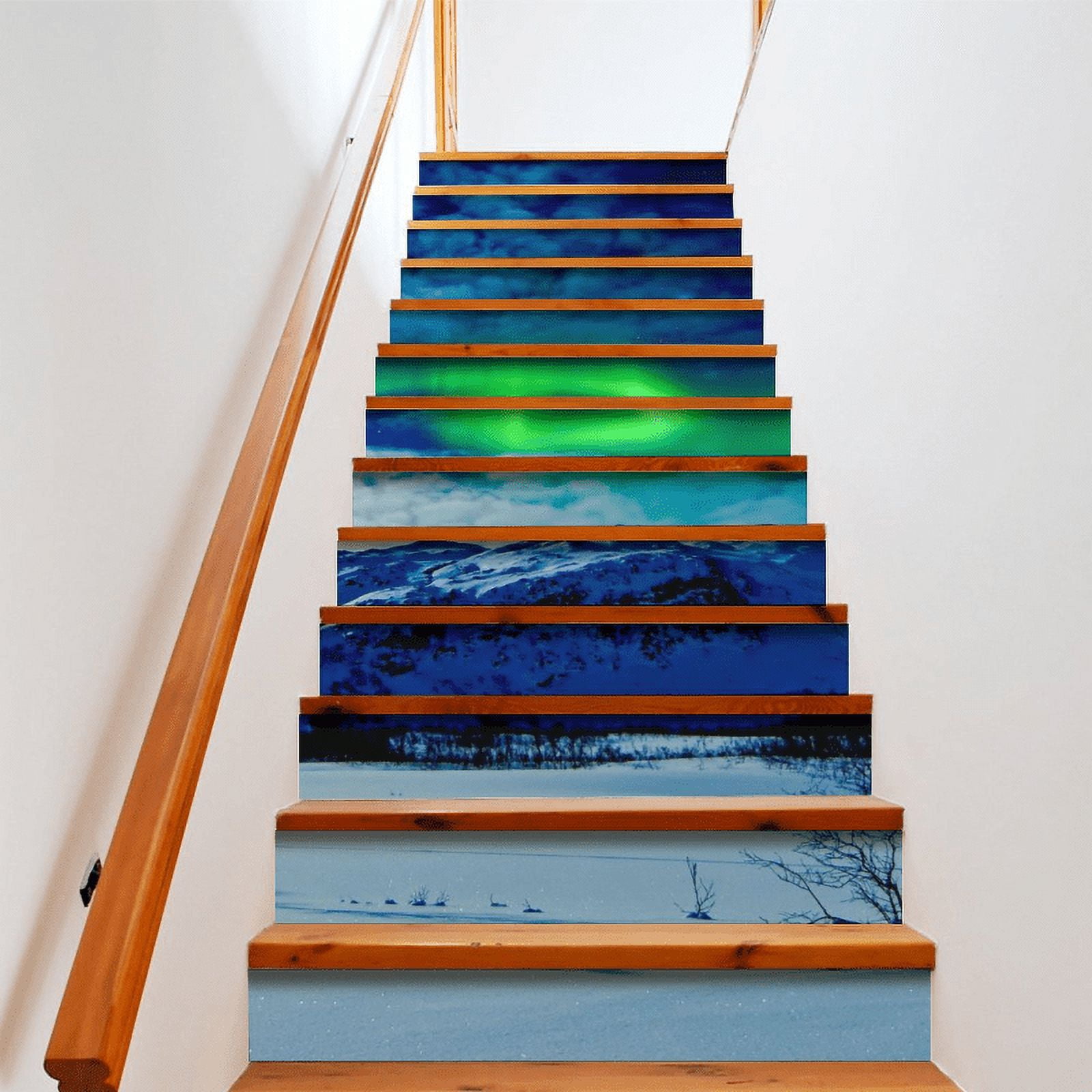 Stair Stickers Starry Sky Mountain Lake Stair Floor Stickers Waterproof ...