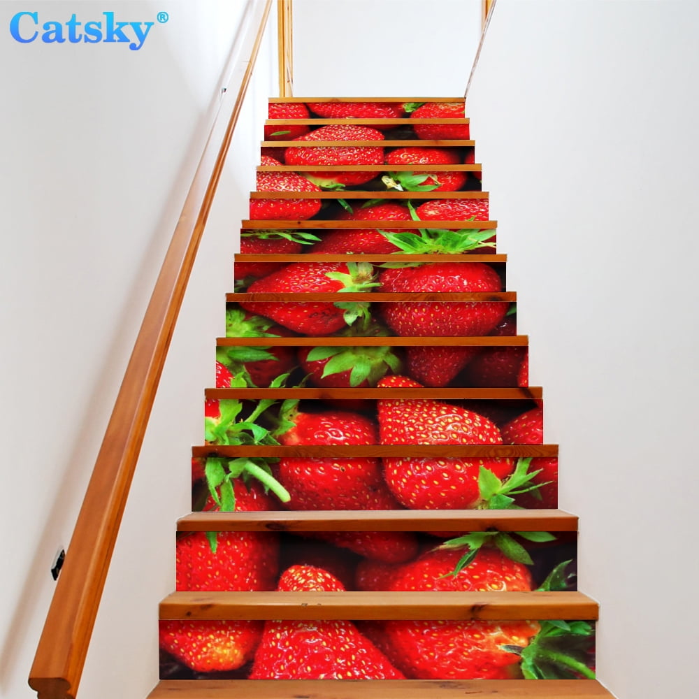 Stair Stickers Strawberry Stair Floor Stickers Waterproof Removable ...
