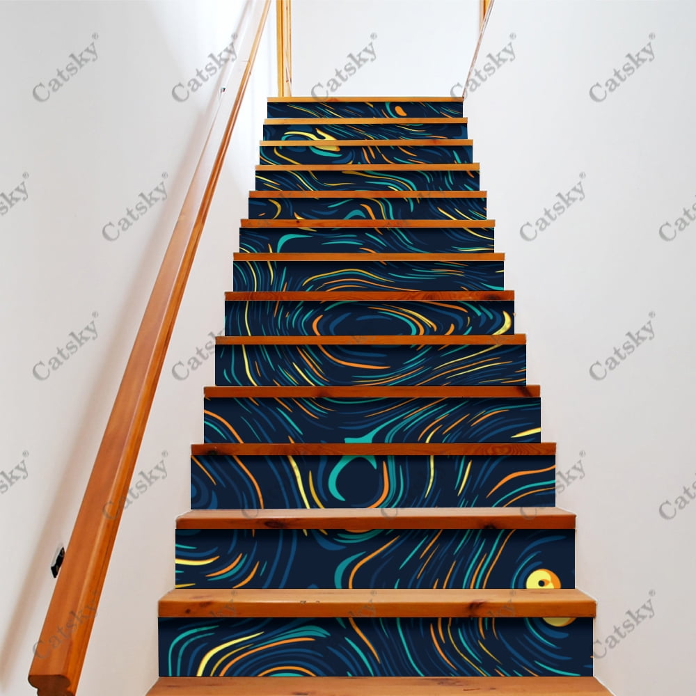 Stair Stickers Swirl Stair Floor Stickers Waterproof Removable Self ...