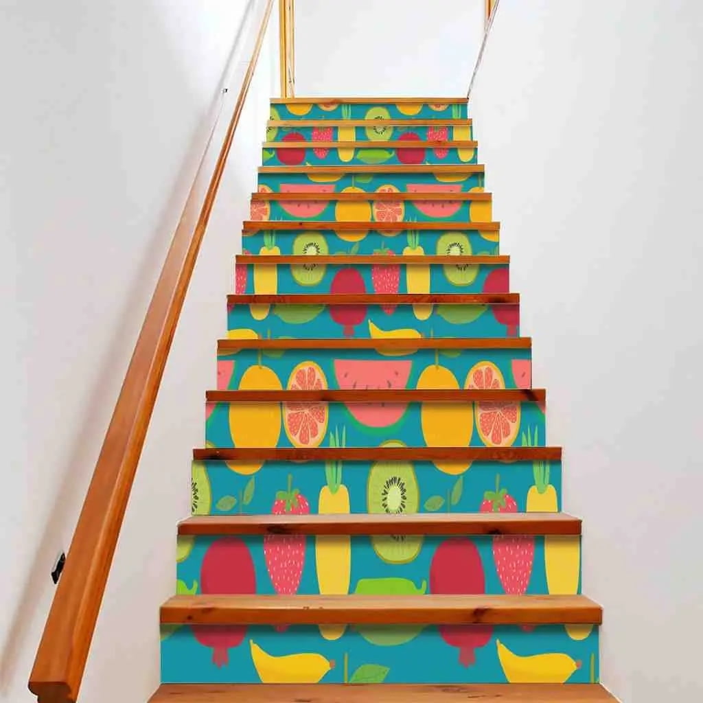 Stair Stickers Tropical Fruit Cartoon Food Stairway Decals Avocado ...