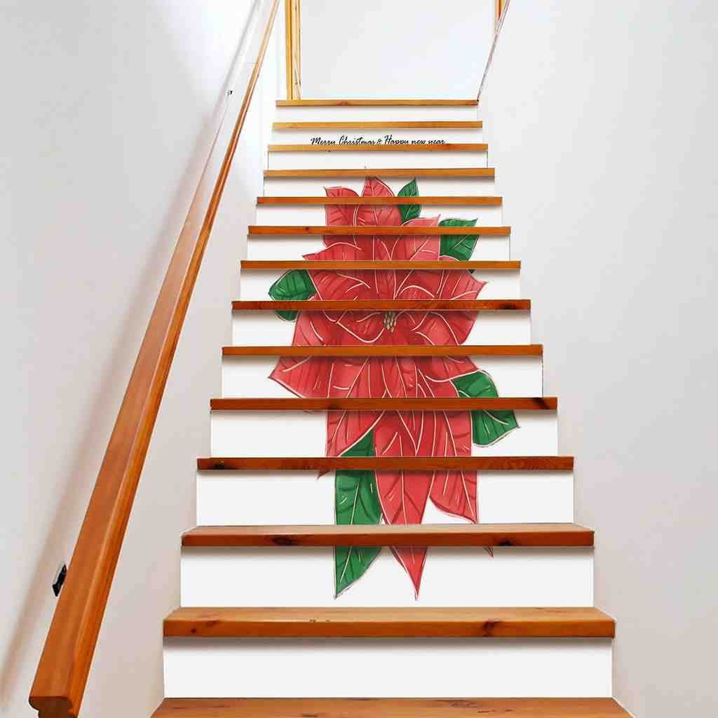 Stair Stickers Watercolor Flowers Purple Phalaenopsis Stairs Riser ...