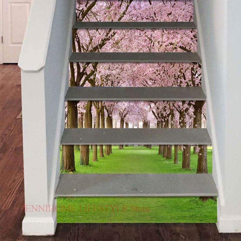 Stair Stickers Waterfalls Scenery 3D Wall Sticker Stair Decal Stairs ...