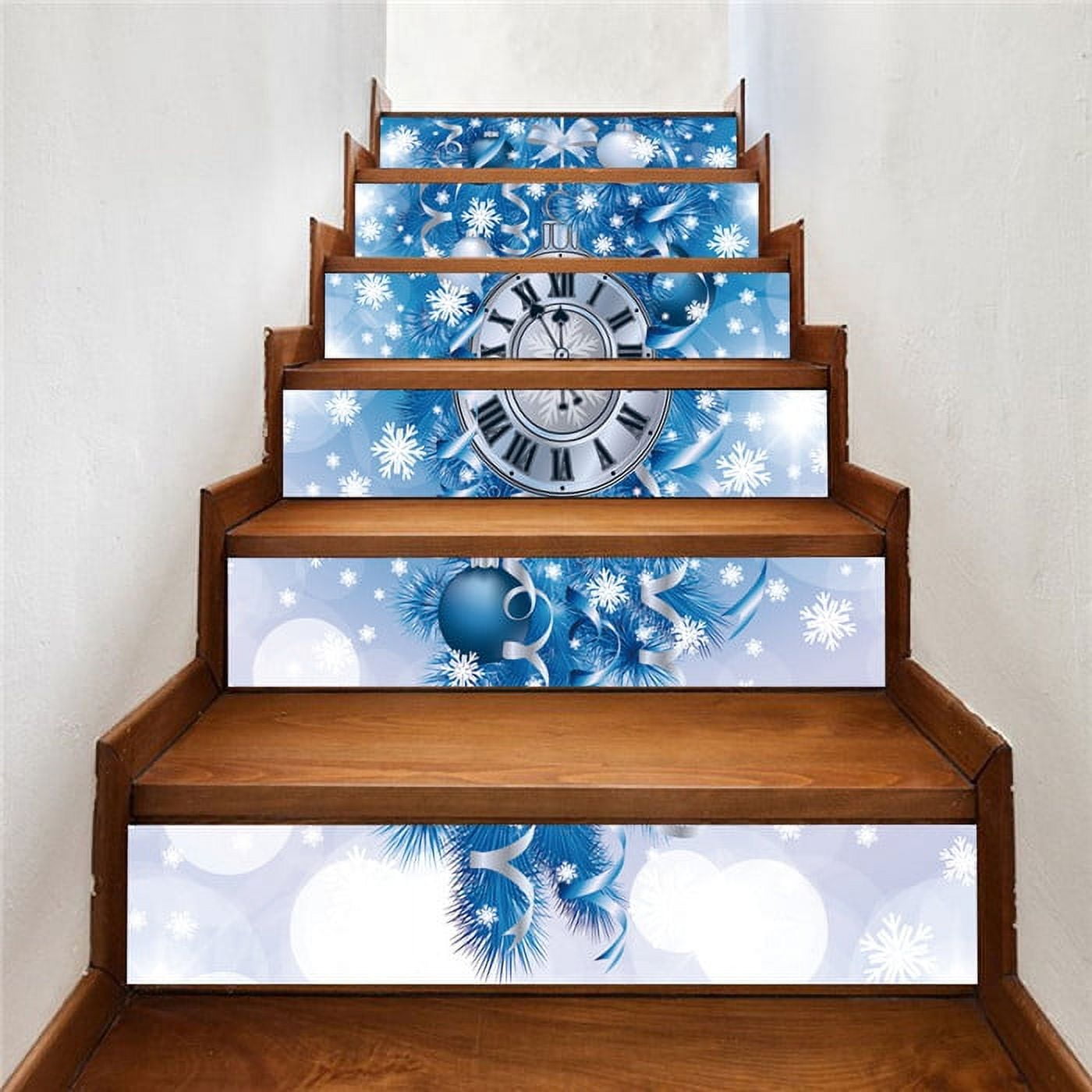 Stair Stickers Wood Grain Christmas Waterproof Wallpapers Wall Decals ...
