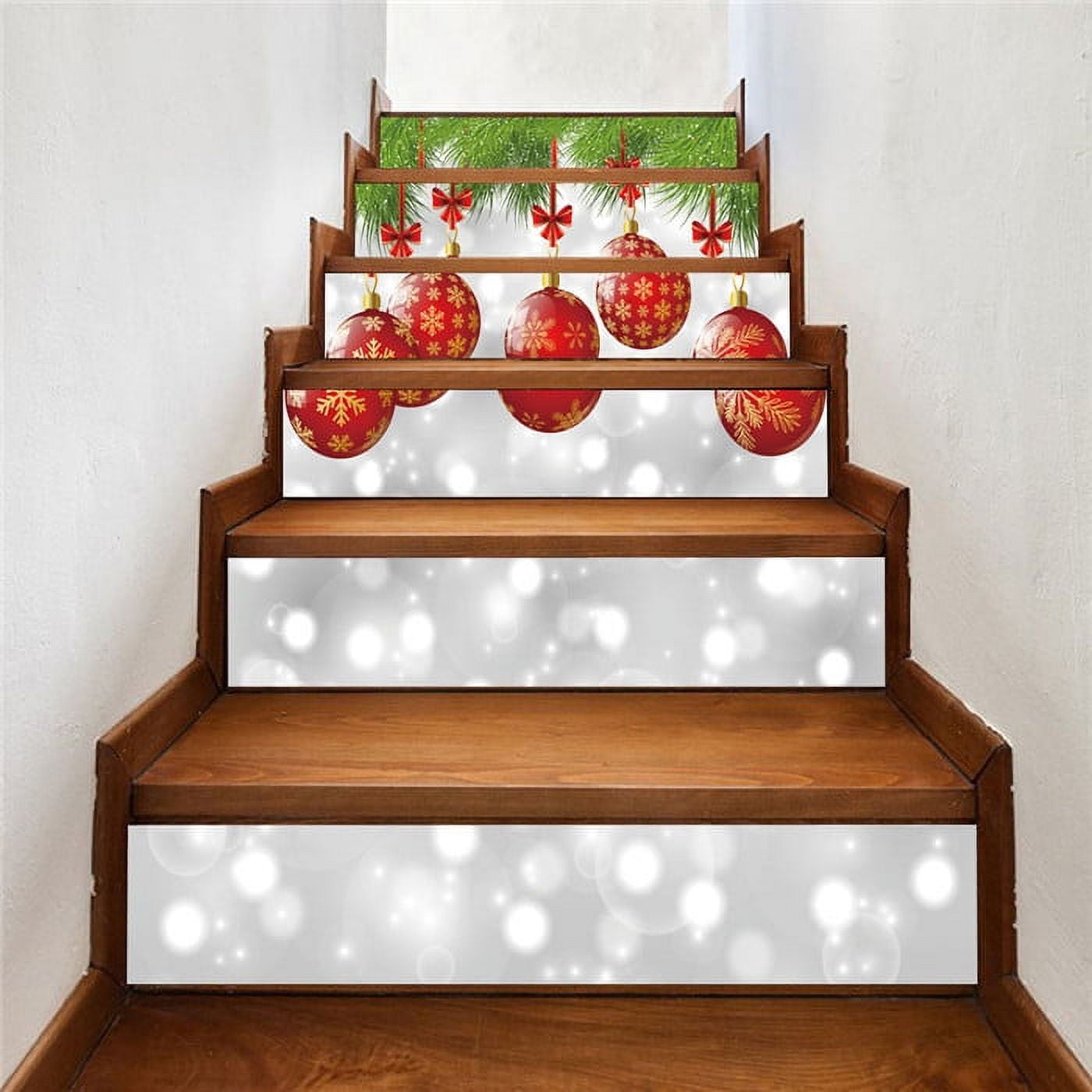 Stair Stickers Wood Grain Christmas Waterproof Wallpapers Wall Decals ...