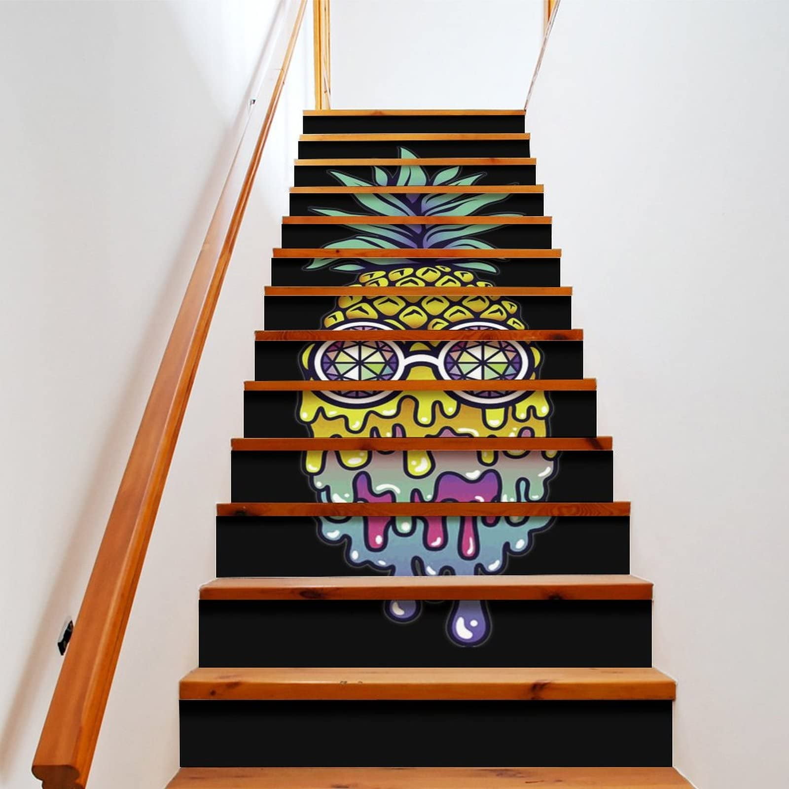 Stair Stickers Yellow Pineapple Funny Tropical Fruit Staircase Sticker ...