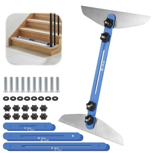 Stair Tread Template Tool: 11-60in Adjustable Ruler, Accurately ...