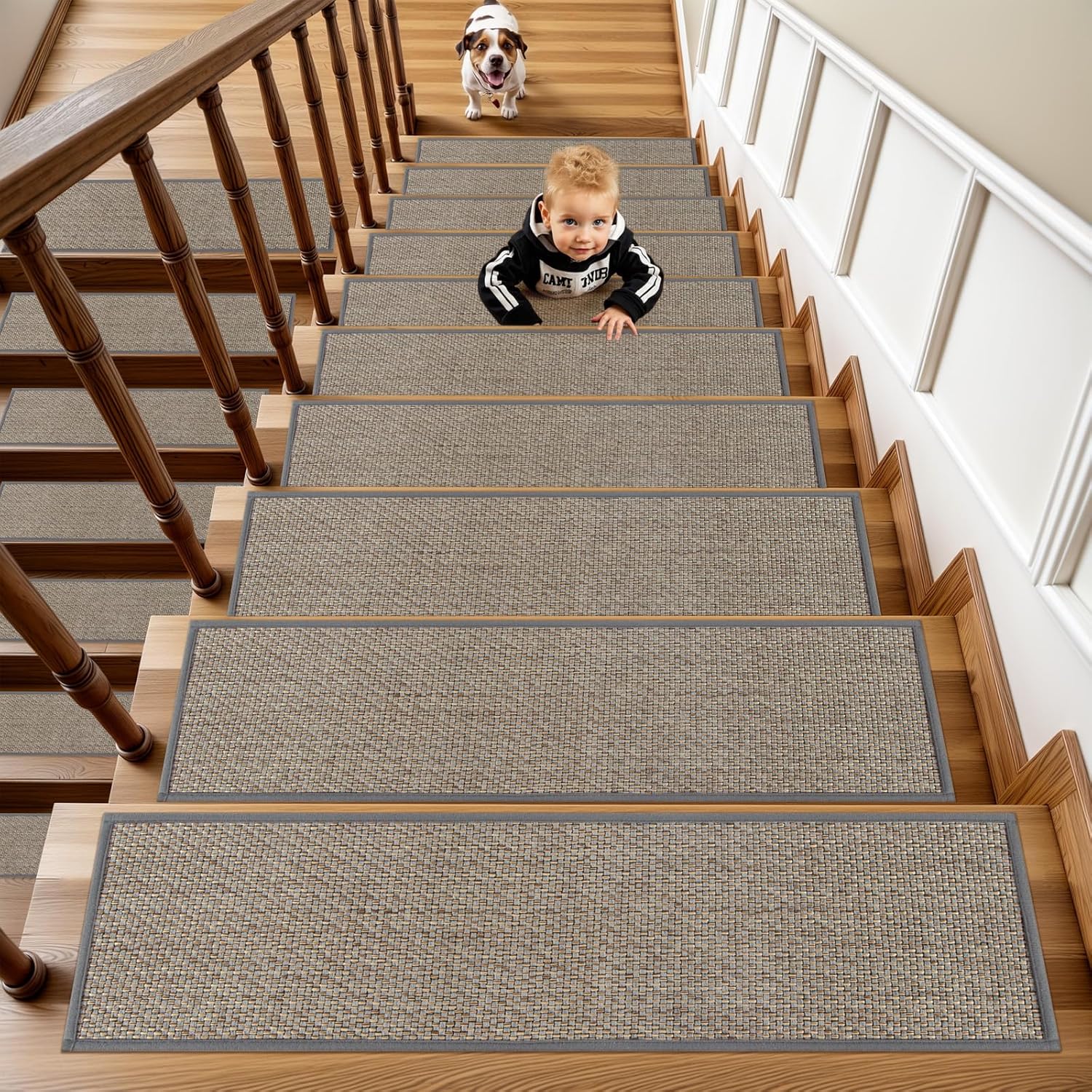 Stair Treads Non-Slip Indoor 15 Pack 8"x30" Stair Treads for Wooden ...