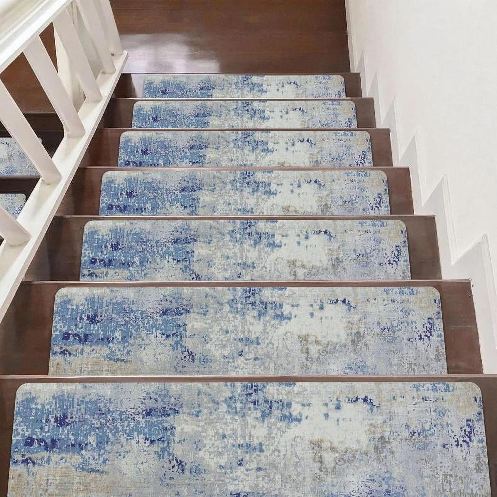 Stair Treads Non Slip for Wooden Steps, 15 count 8"x30" Navy Rubber ...