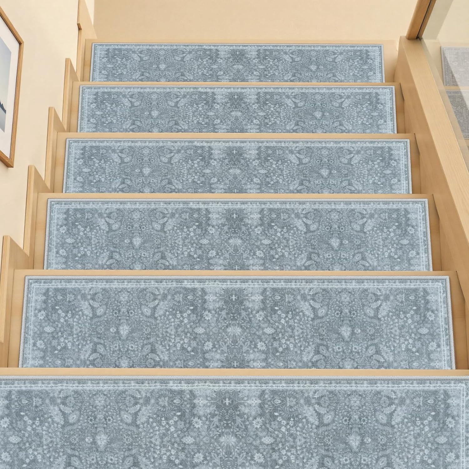 Stair Treads Non Slip for Wooden Steps 15PCS 8x30, Soft Washable Stair ...