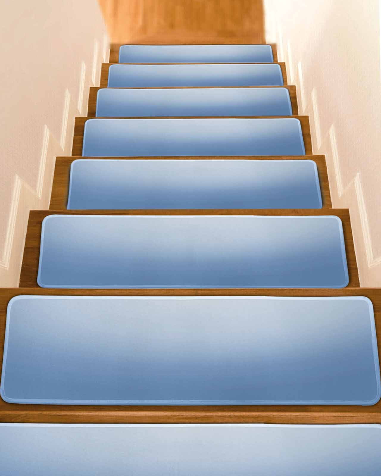 Stair Treads for Wooden Steps, Blue Ombre Peel and Stick Stair Treads ...