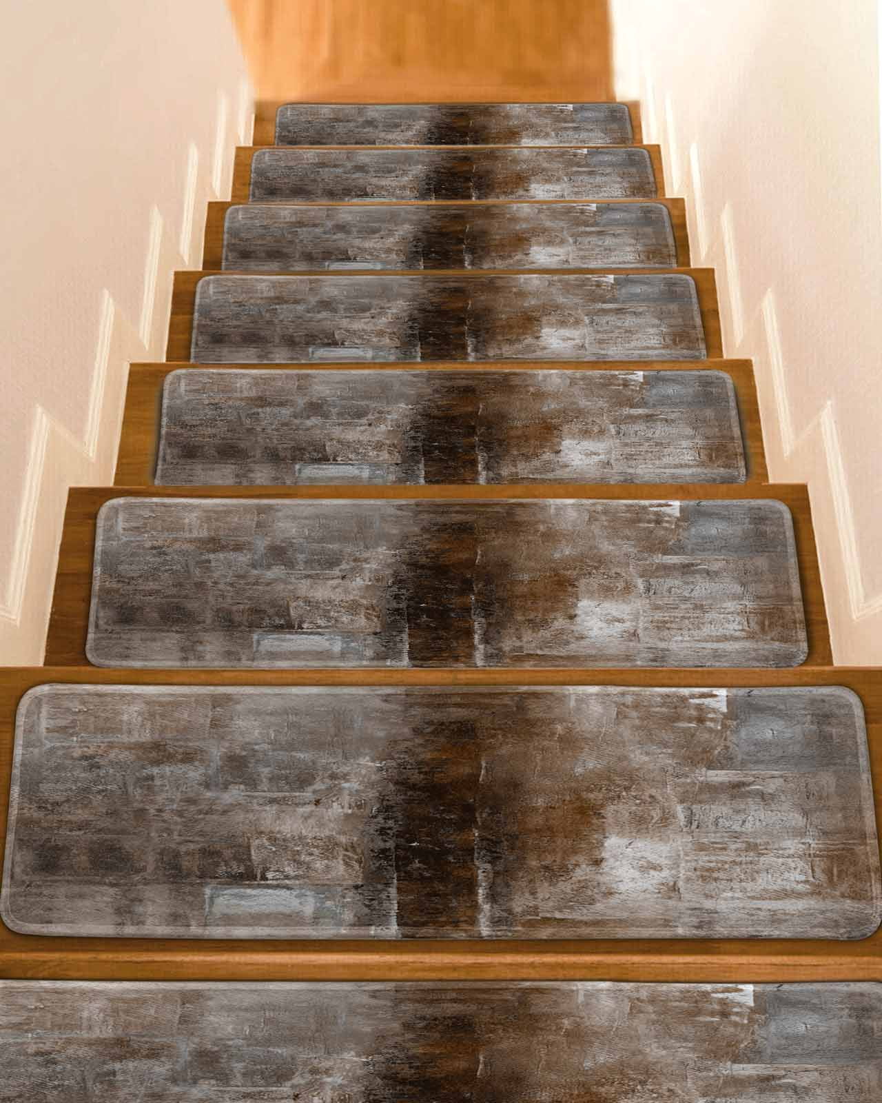 Stair Treads for Wooden Steps, Brown Peel and Stick Stair Treads with ...