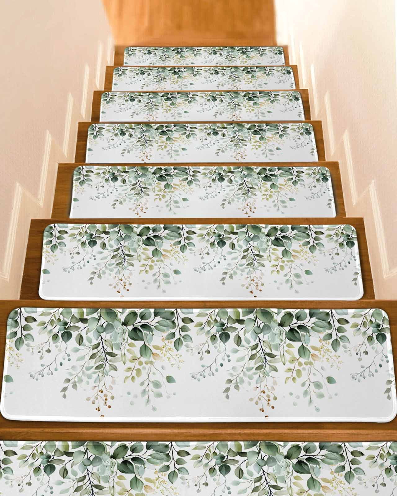 Stair Treads for Wooden Steps, Eucalyptus Leaf Peel and Stick Stair ...
