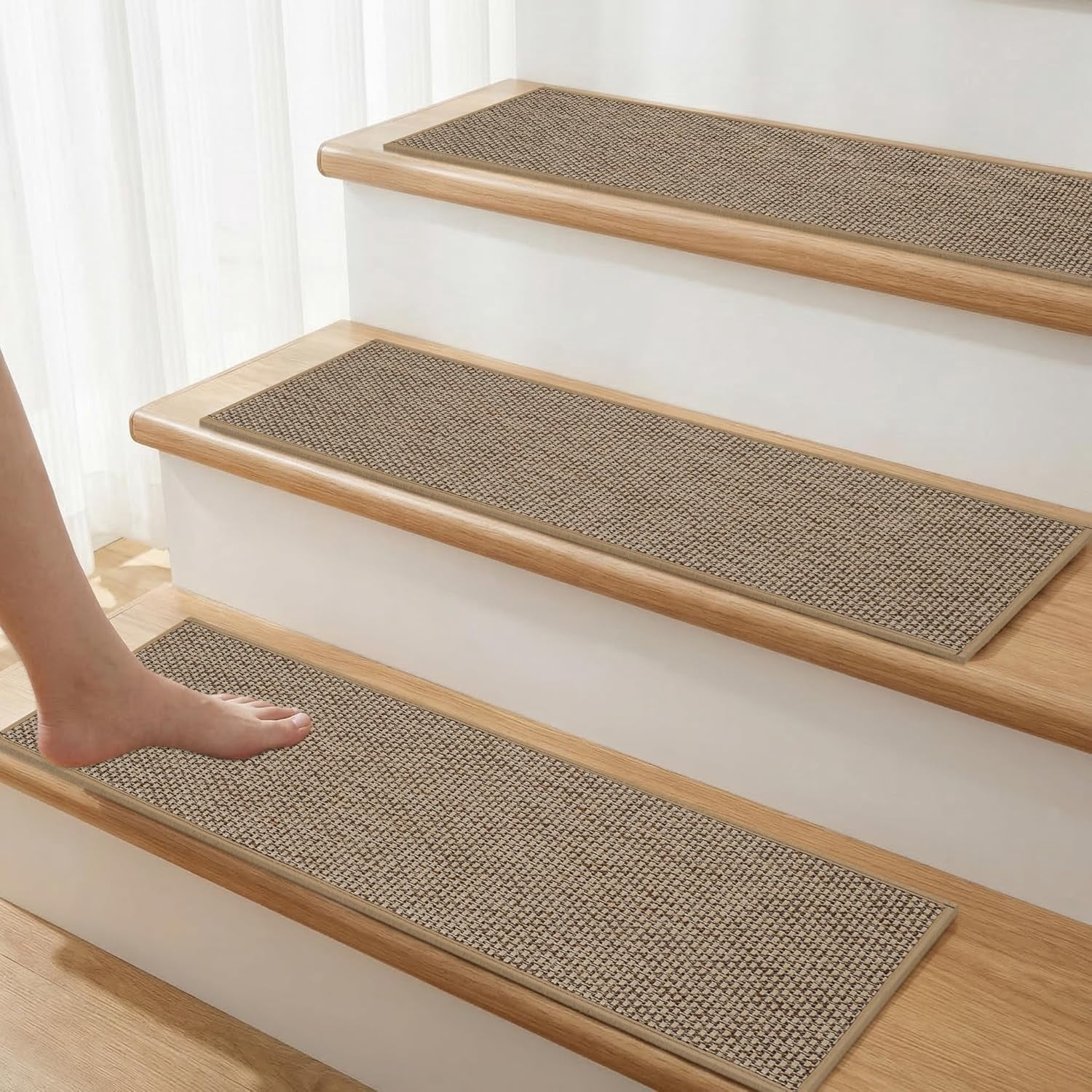 Stair Treads for Wooden Steps Indoor 9" X 30",15Pack Adhesive Treads ...